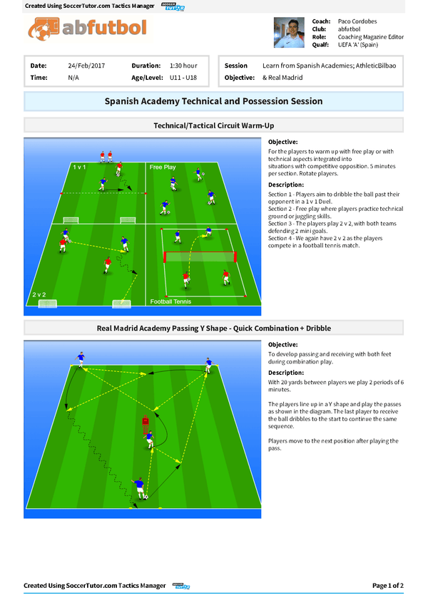 Tactics Manager Soccer Coaching Software - Create your own Practcies ...