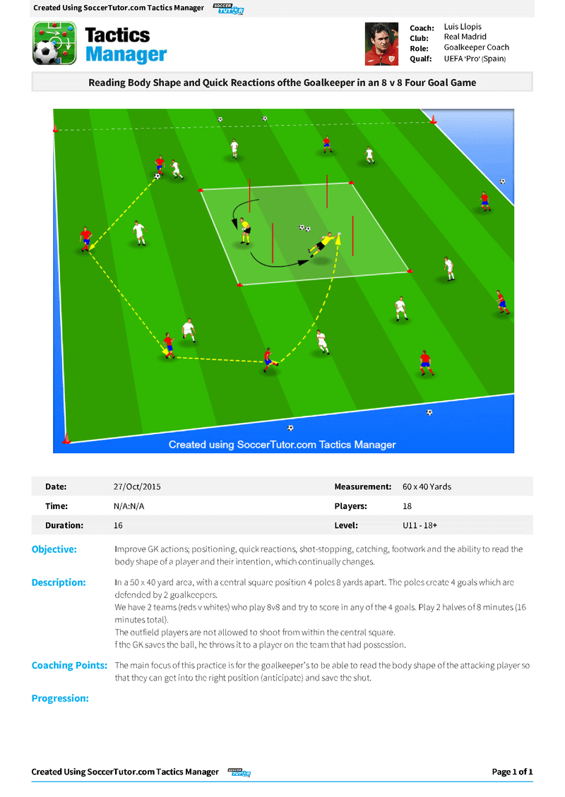Tactics Manager Soccer Coaching Software - Create your own Practcies ...
