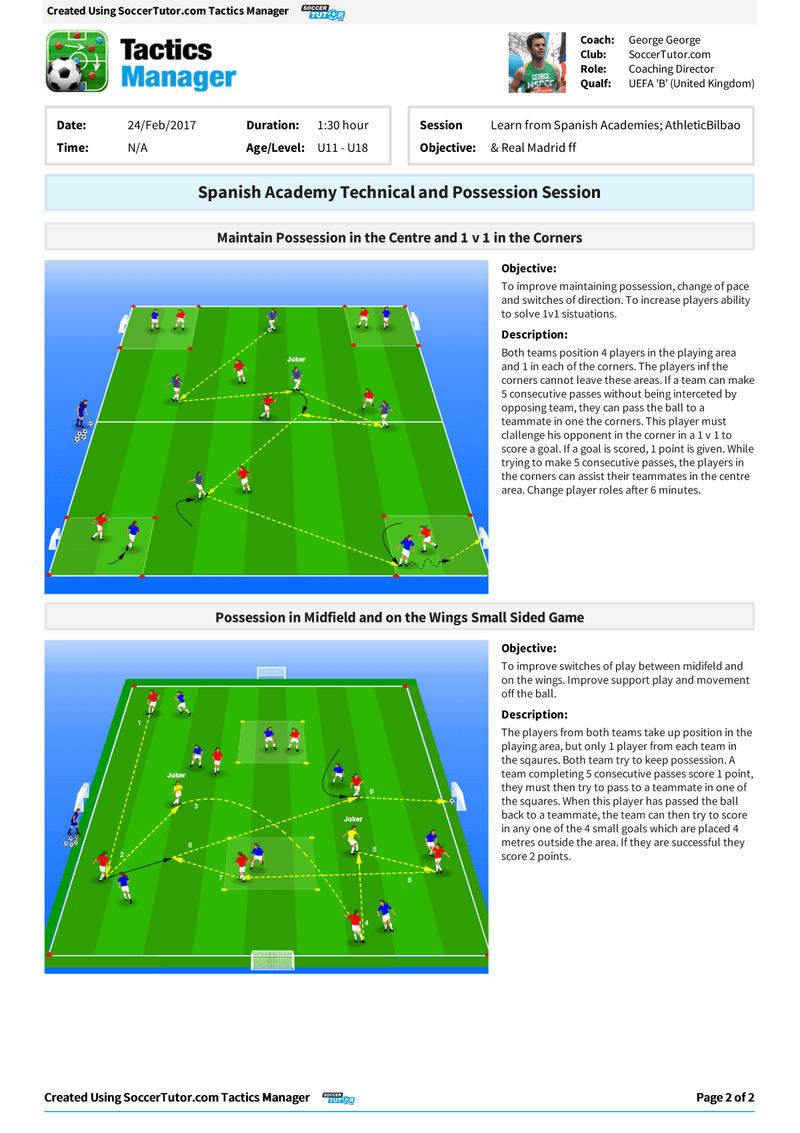 Tactics Manager Soccer Coaching Software - Create your own Practcies ...